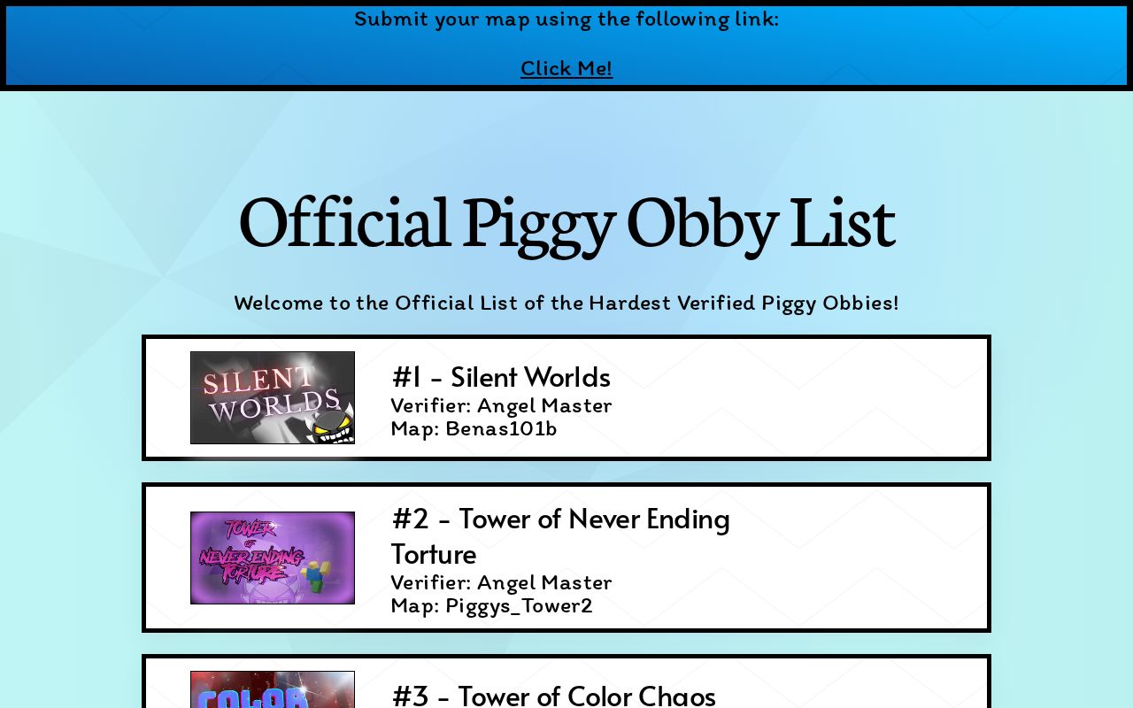 Official Piggy Obby List